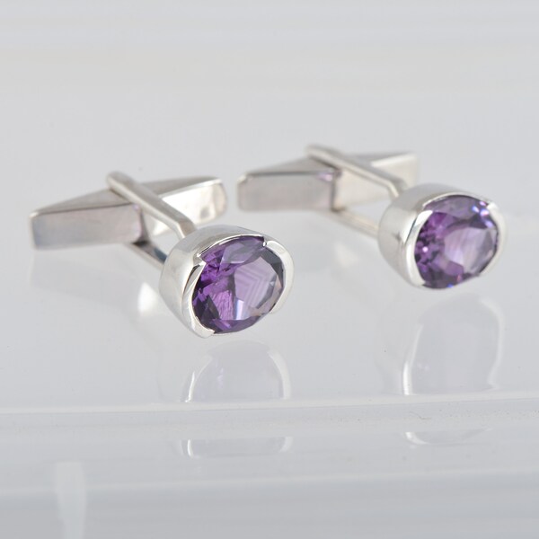Amethyst Cufflinks - Etsy
