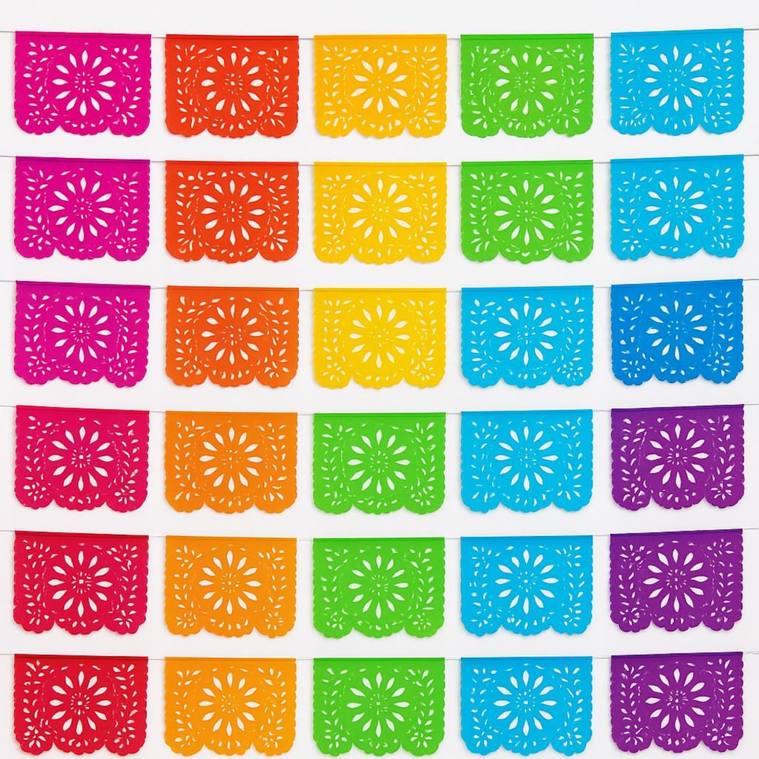 Mexican Papel Picado Banner – Multicolor Paper Flags, 16 Ft - Etsy