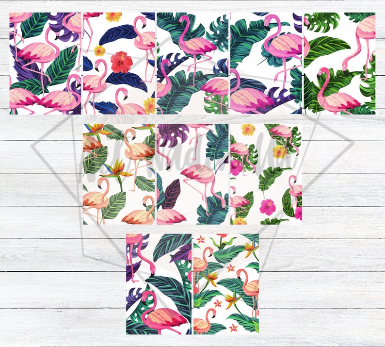 Flamingo Seamless Digital Paper, Tropical Clipart, Scrapbook Paper ...