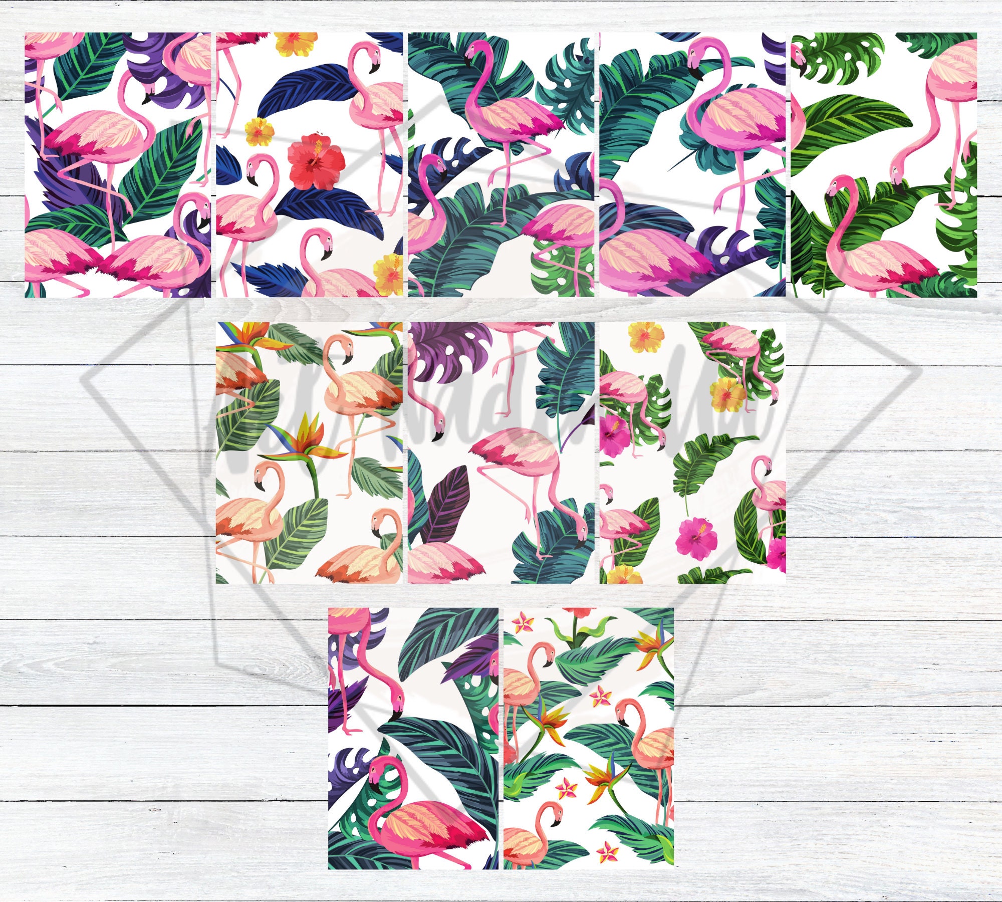 Flamingo Seamless Digital Paper, Tropical Clipart, Scrapbook Paper ...