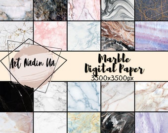 Marble Digital Papers Realistic Printable Backgrounds for - Etsy