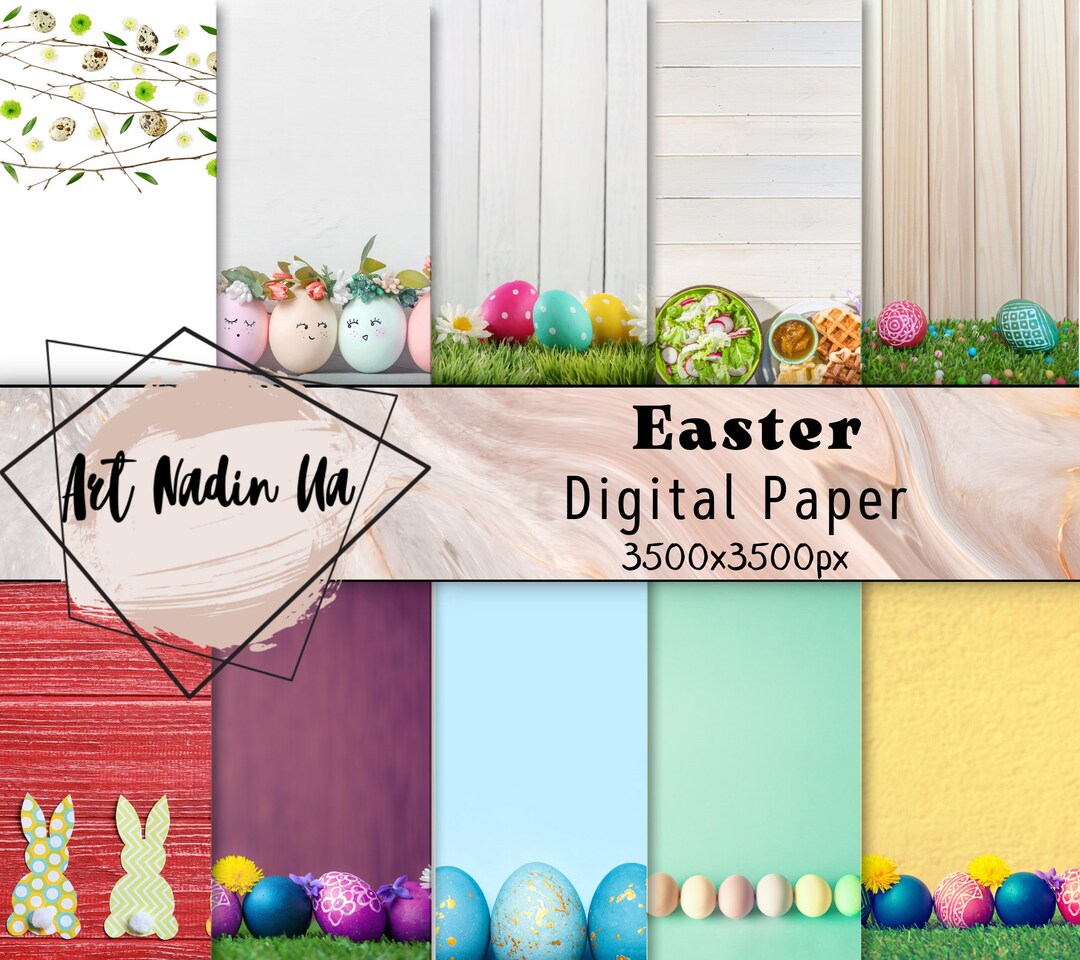 Seamless Easter Digital Background, Spring Floral Digital Paper, Easter ...