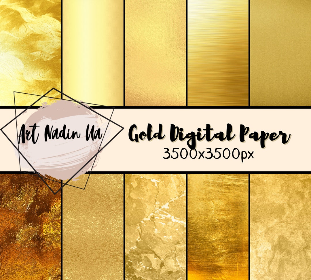 Gold Digital Paper, Scrapbook Paper, Gold Foil Digital Paper, Gold ...