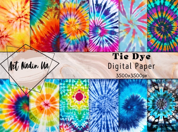 Vibrant Rainbow Tie-dye Digital Paper Background Texture - Etsy