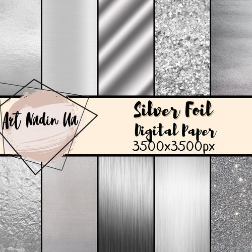 Silver Foil and Glitter Pale Silver Digital Paper Textures - Etsy