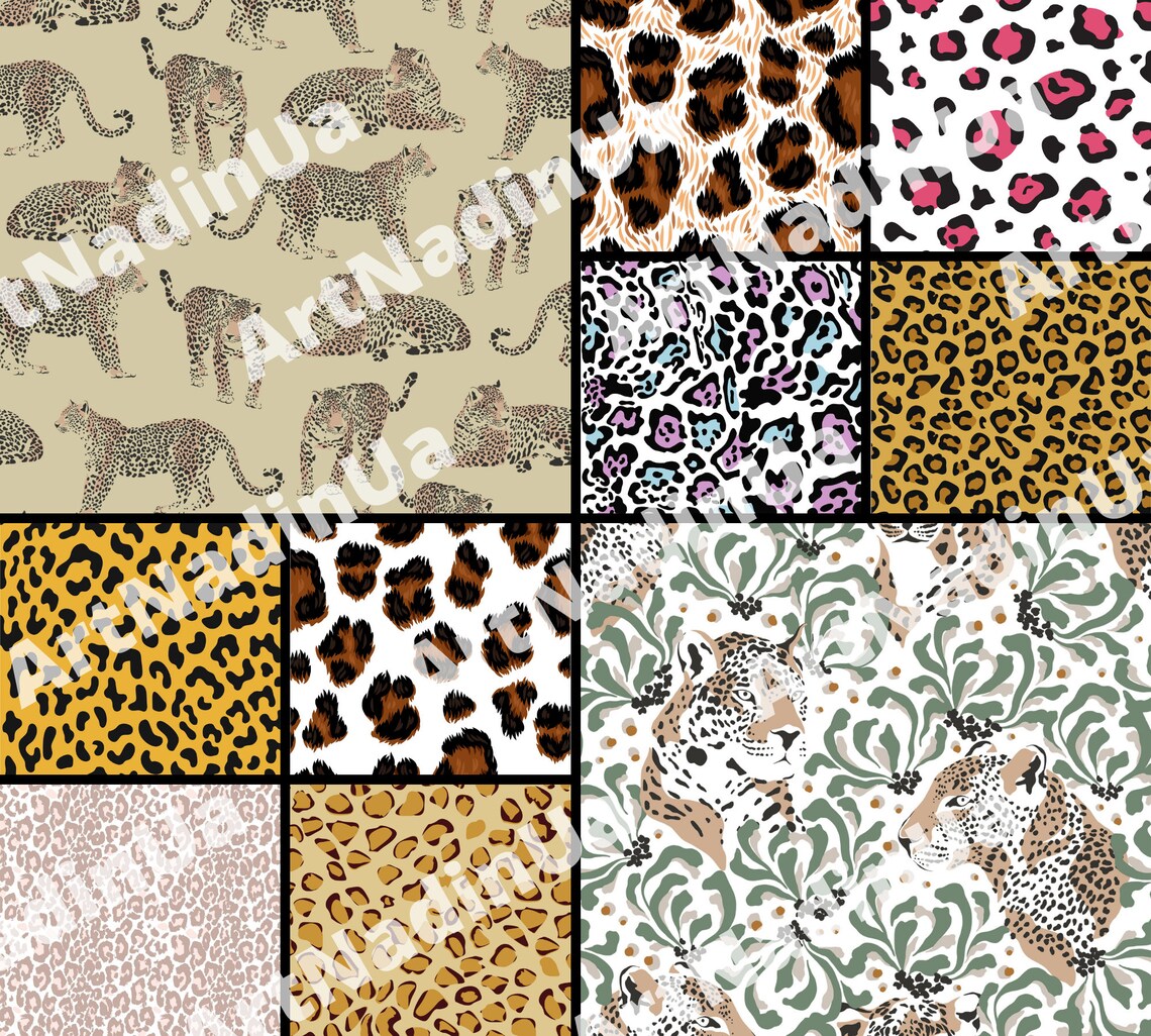 Leopard Digital Paper Design, INSTANT DOWNLOAD for Scrapbooking ...