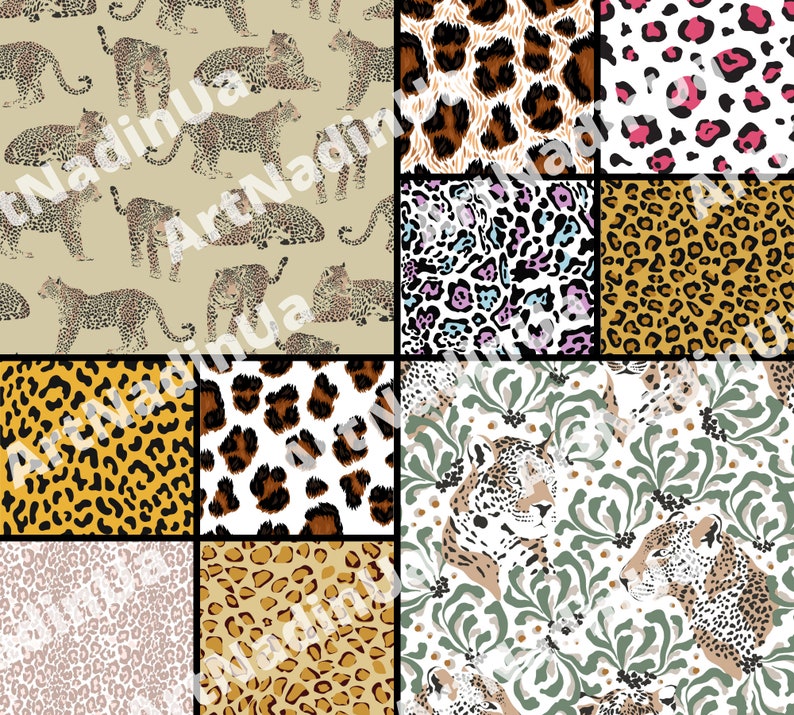 Leopard Digital Paper Design, INSTANT DOWNLOAD for Scrapbooking ...