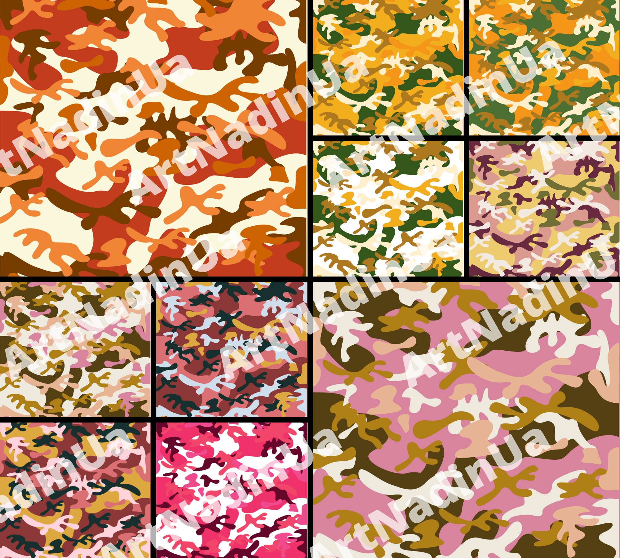 Camo Digital Paper Texture, INSTANT DOWNLOAD for Scrapbooking, Army ...
