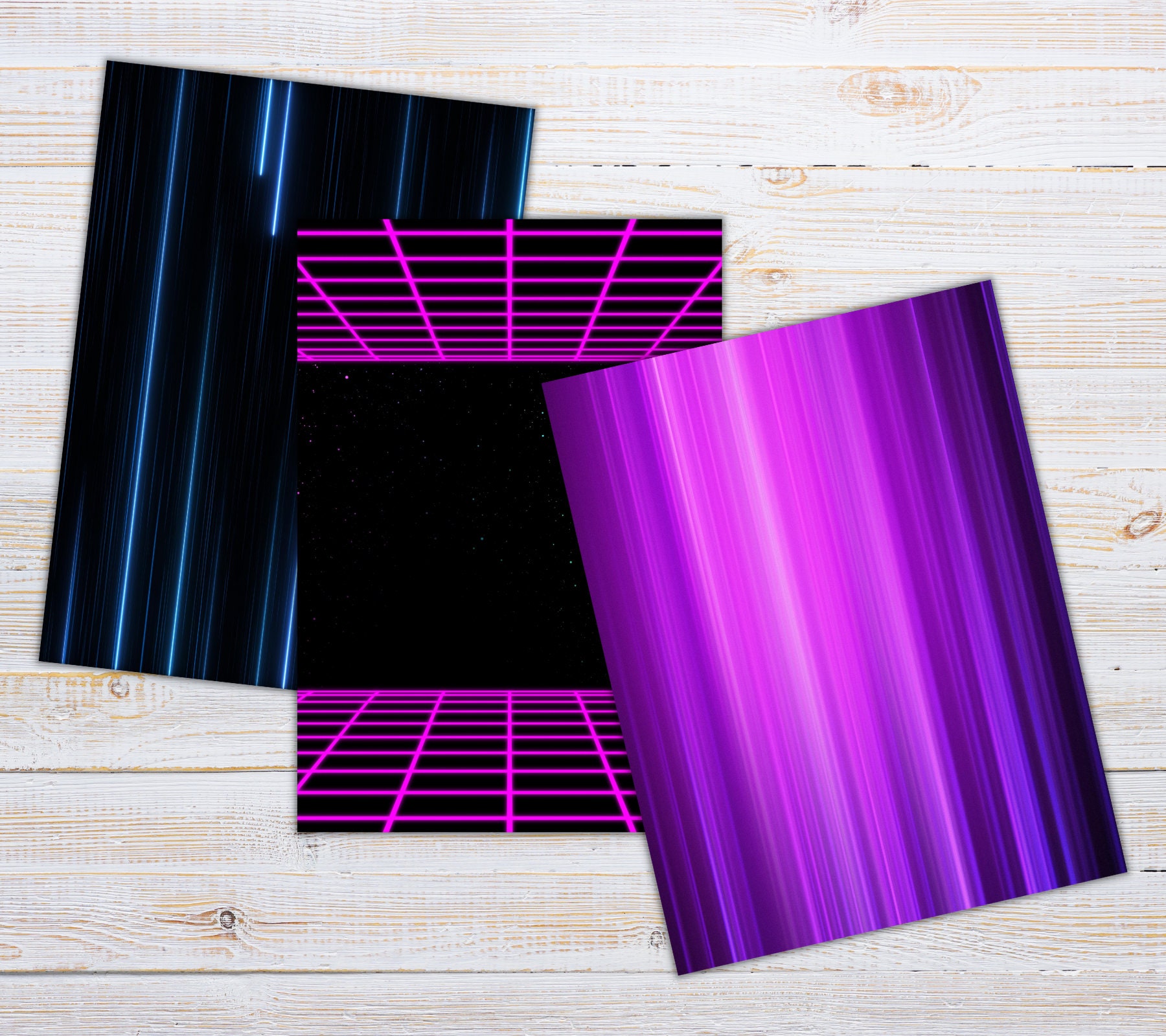 Neon Digital Paper, Glow in the Dark, Cosmic, Rainbow, Confetti ...