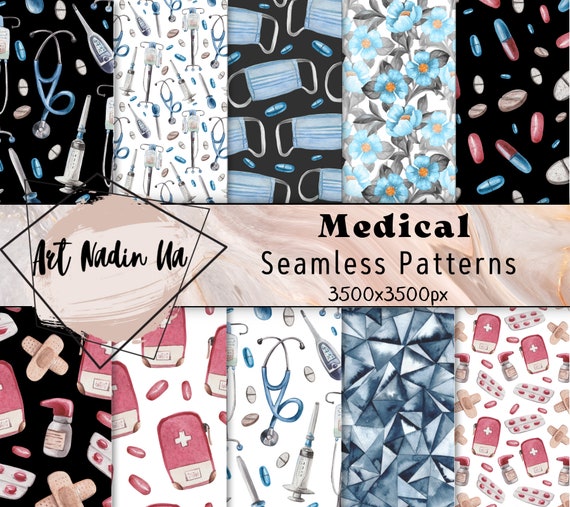 Medical Digital Paper Medical Pattern Seamless Pattern - Etsy