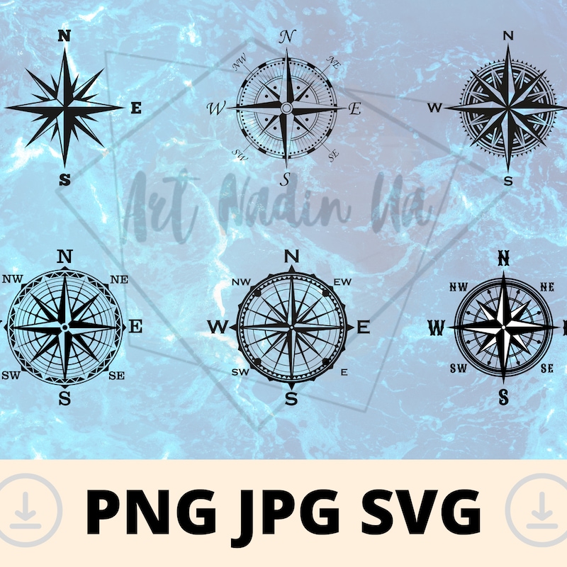 Compass Rose Transfer - Etsy