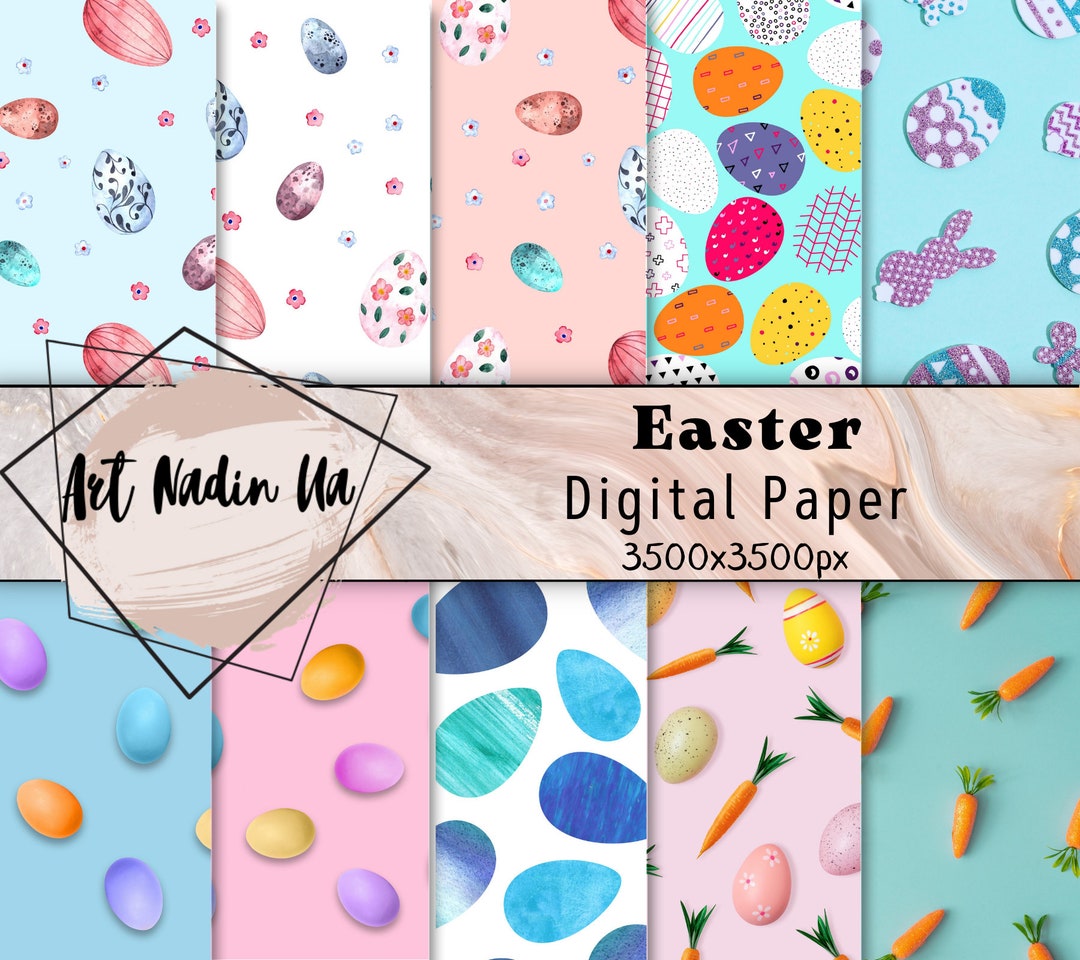 Seamless Easter Digital Paper Pack, Spring Floral Digital Paper, Easter ...