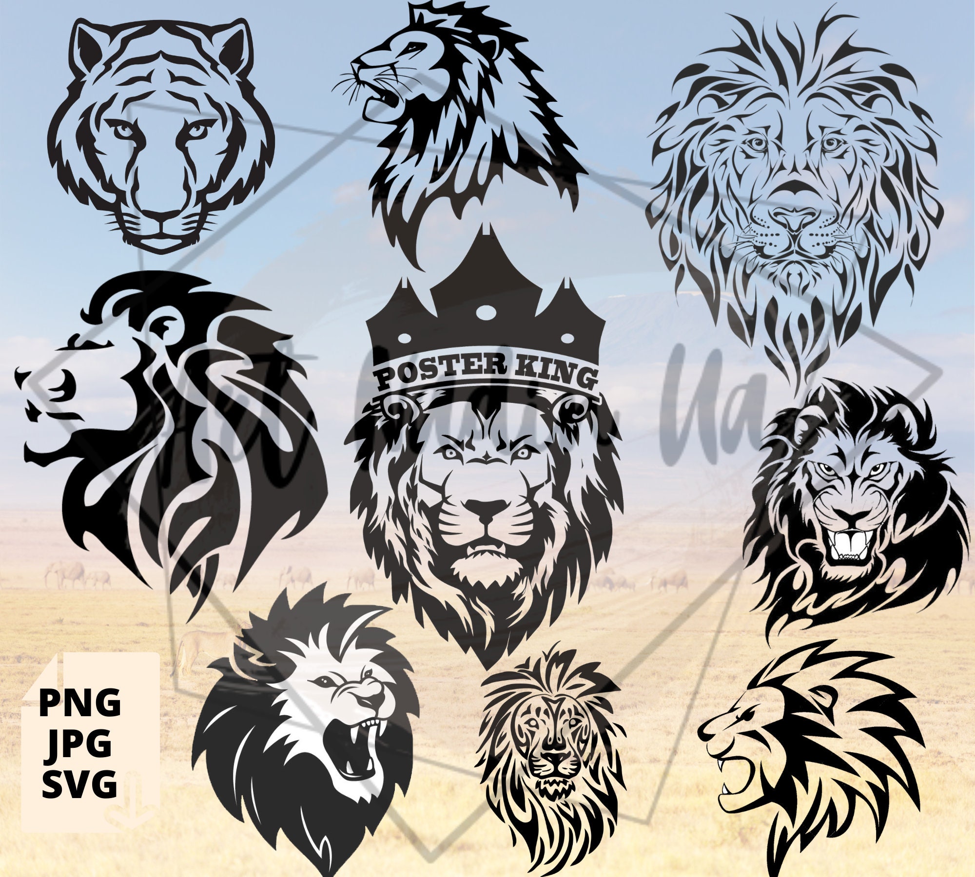 Lion SVG, Lion Svg File for Cricut, Lion Svg Designs, Lion Svg Cut File ...