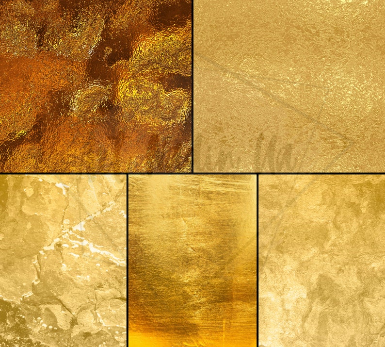 Gold Digital Paper, Scrapbook Paper, Gold Foil Digital Paper, Gold ...
