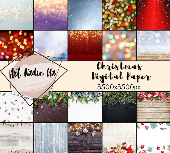 Christmas Digital Papers Christmas Pack Rustic Wood - Etsy
