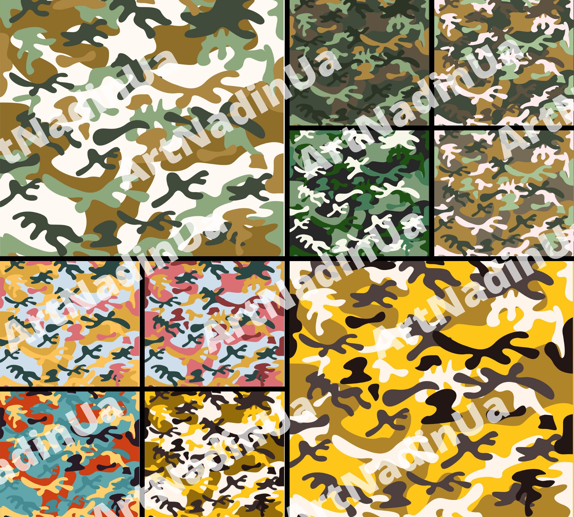 Camo Digital Paper Texture, INSTANT DOWNLOAD for Scrapbooking, Army ...