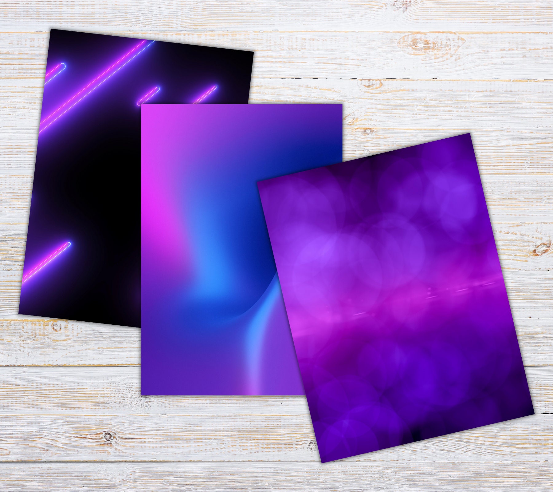 Neon Digital Paper, Glow in the Dark, Cosmic, Rainbow, Confetti ...