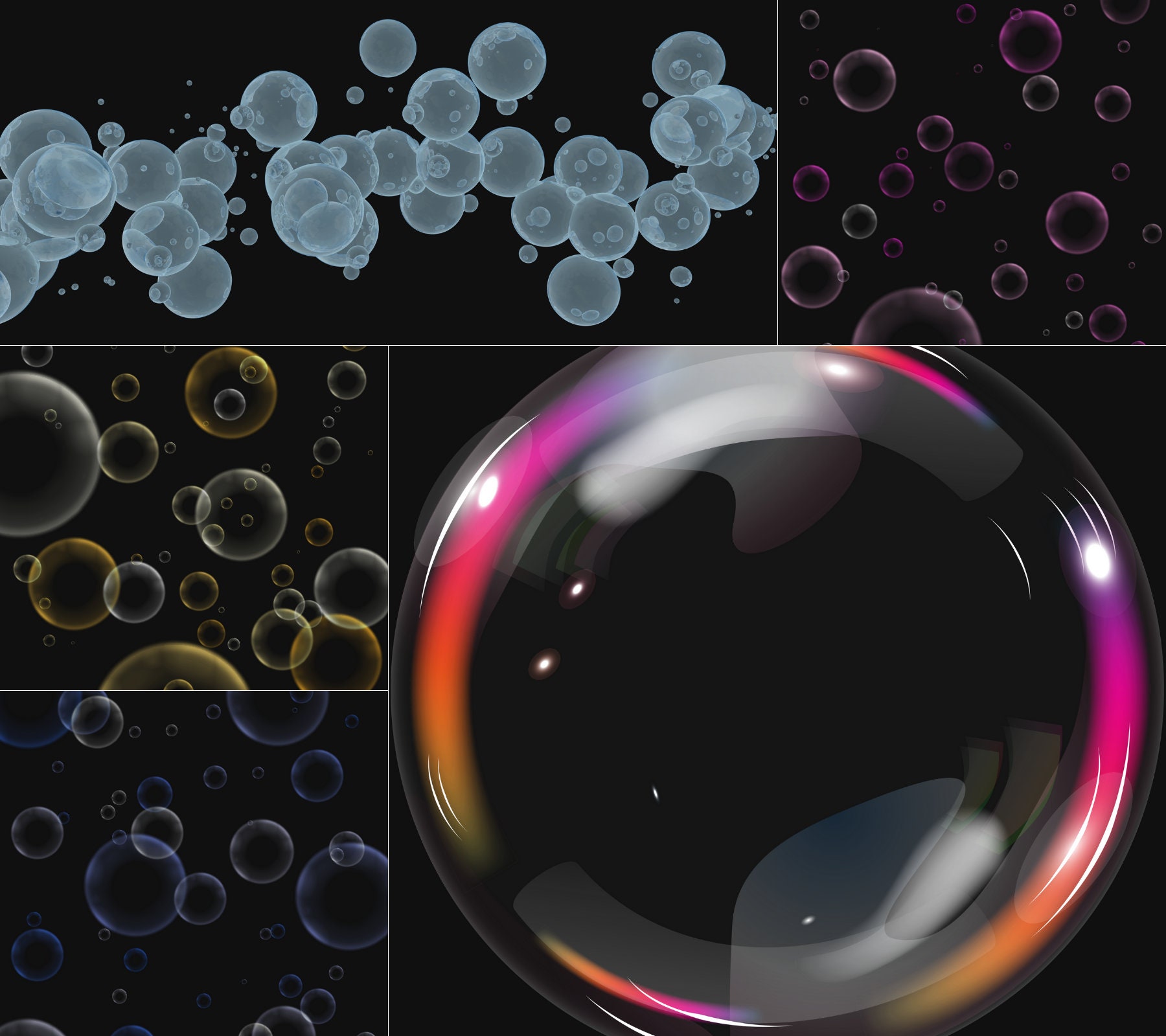 Bubble Overlays for Photoshop, Bubble Overlays, Bubbles, PNG ...