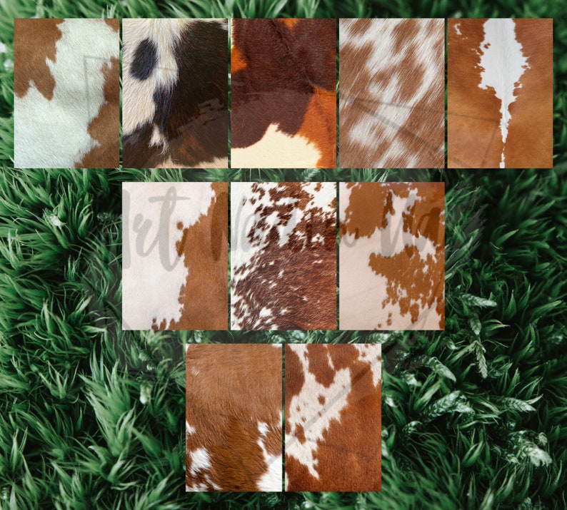 Digital Cowhide Textures. Cowhide Backgrounds. Brown and White Cowhide ...