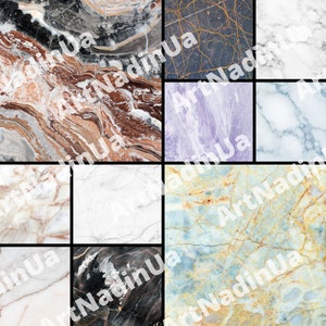 Colorful Marble Digital Paper, Digital Marble, Gold Marble Textures ...