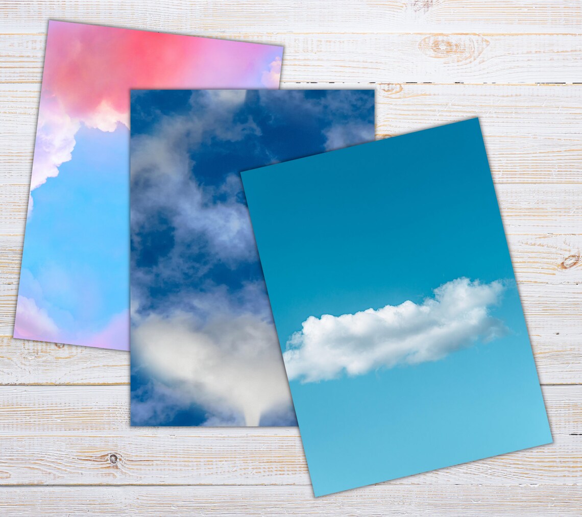 Seamless Clouds, Digital Paper, Sunny Sky, Repeating Pattern, Sunrise ...