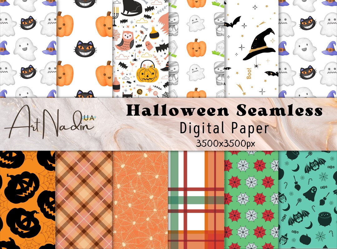 Halloween Digital Paper Pack, Commercial Use, Scrapbook Paper ...