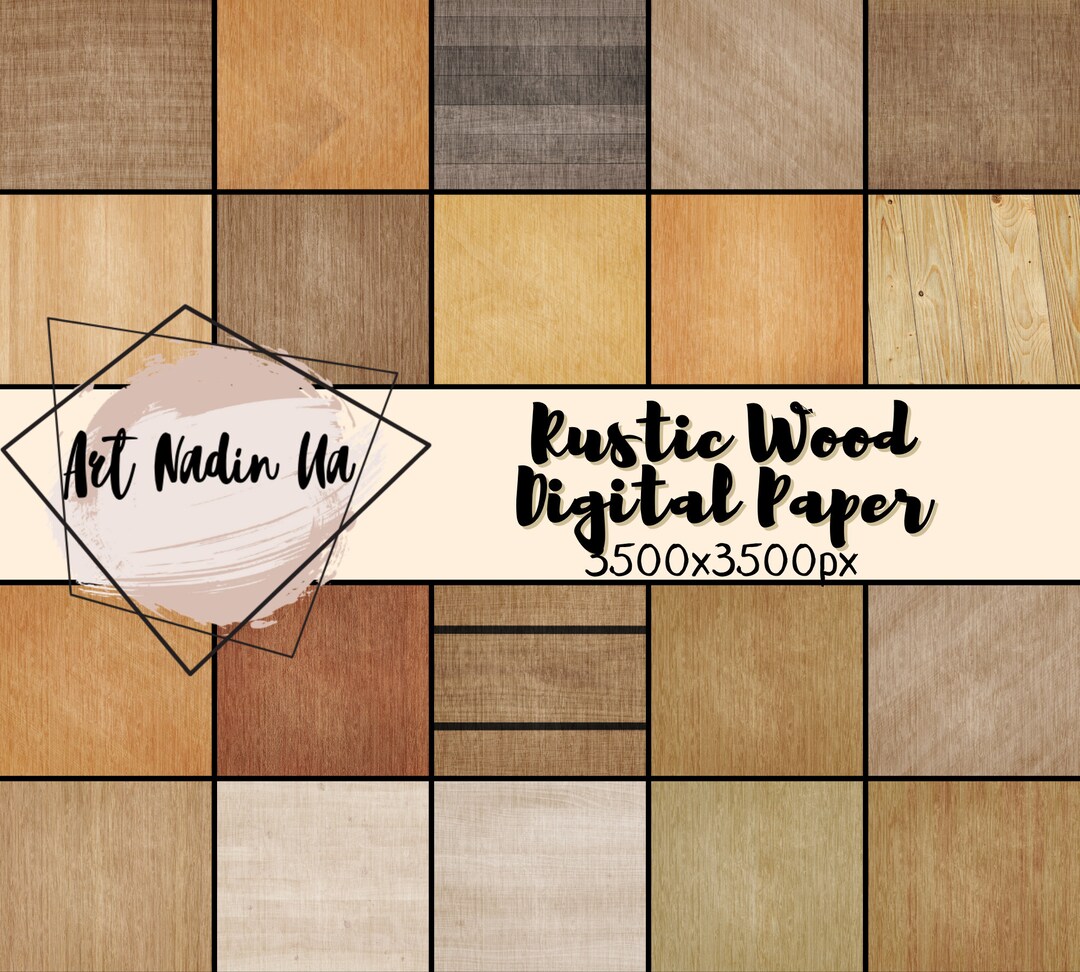 Rustic Wood Digital Paper Pack, Wood Backdrop, Printable Wood ...