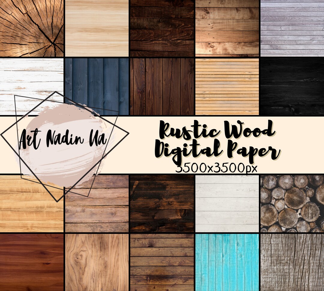 Rustic Wood Digital Paper, Wood Backdrop, Printable Wood Background ...