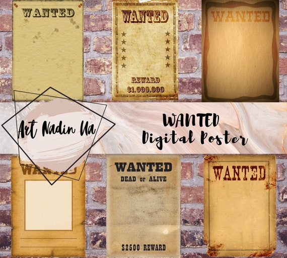 Digital Wanted Poster Western Cowboy Rodeo Printable Digital - Etsy