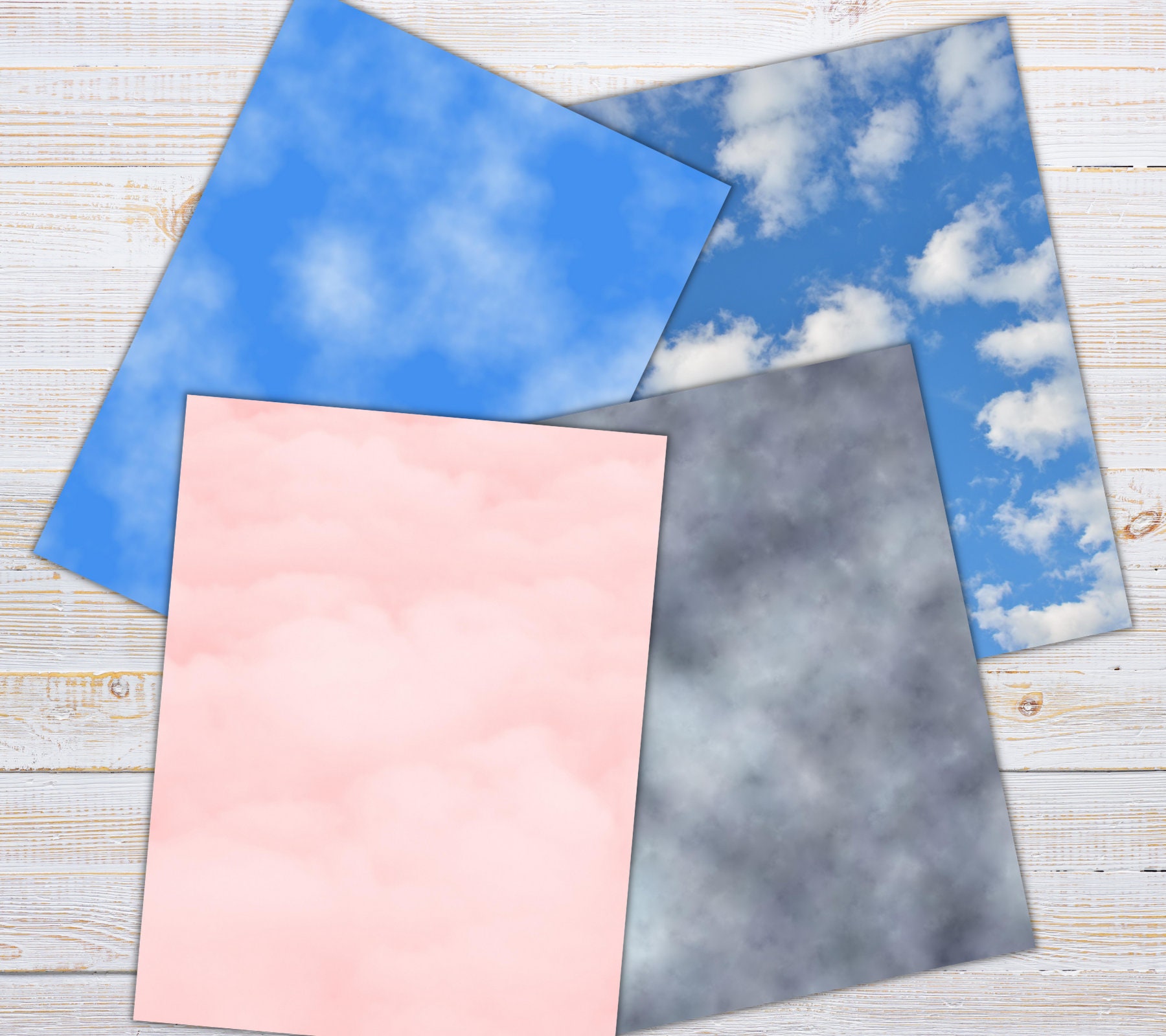 Seamless Clouds, Digital Paper, Sunny Sky, Repeating Pattern, Sunrise ...
