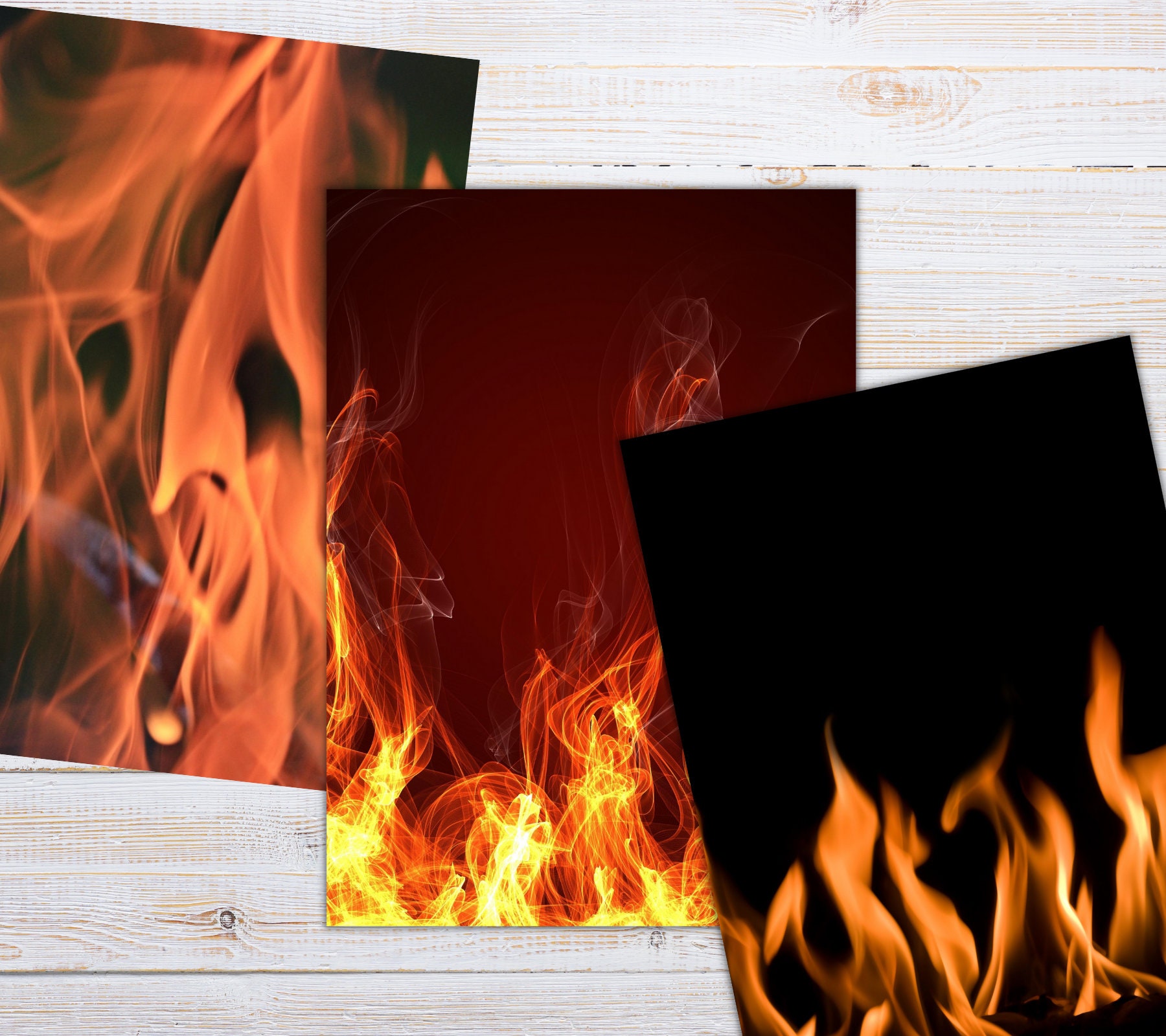Smokey Orange Fire & Flames Digital Paper Seamless Background Texture ...