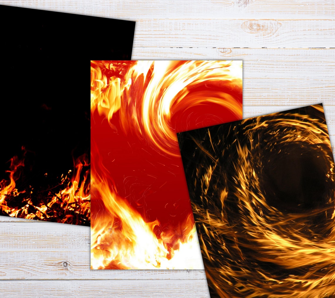 Smokey Orange Fire & Flames Digital Paper Seamless Background Texture ...
