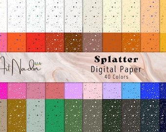 Paint Speckles Digital Paper INSTANT DOWNLOAD, 50 Colors 12x12 JPG ...