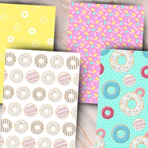 Donut Birthday Digital Background Bundle, Scrapbook Paper Pack, Gift ...