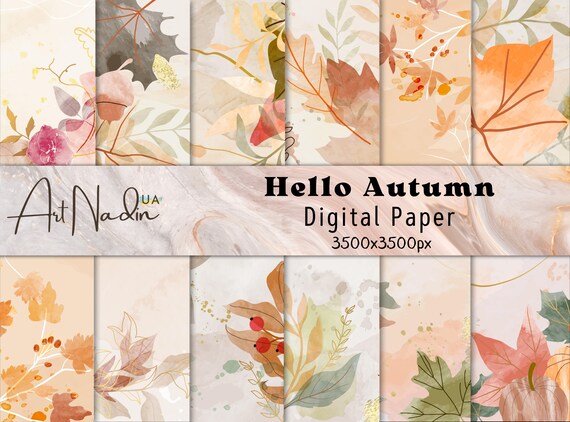 Hello Autumn Autumn Digital Paper Pack Planner Supplies - Etsy