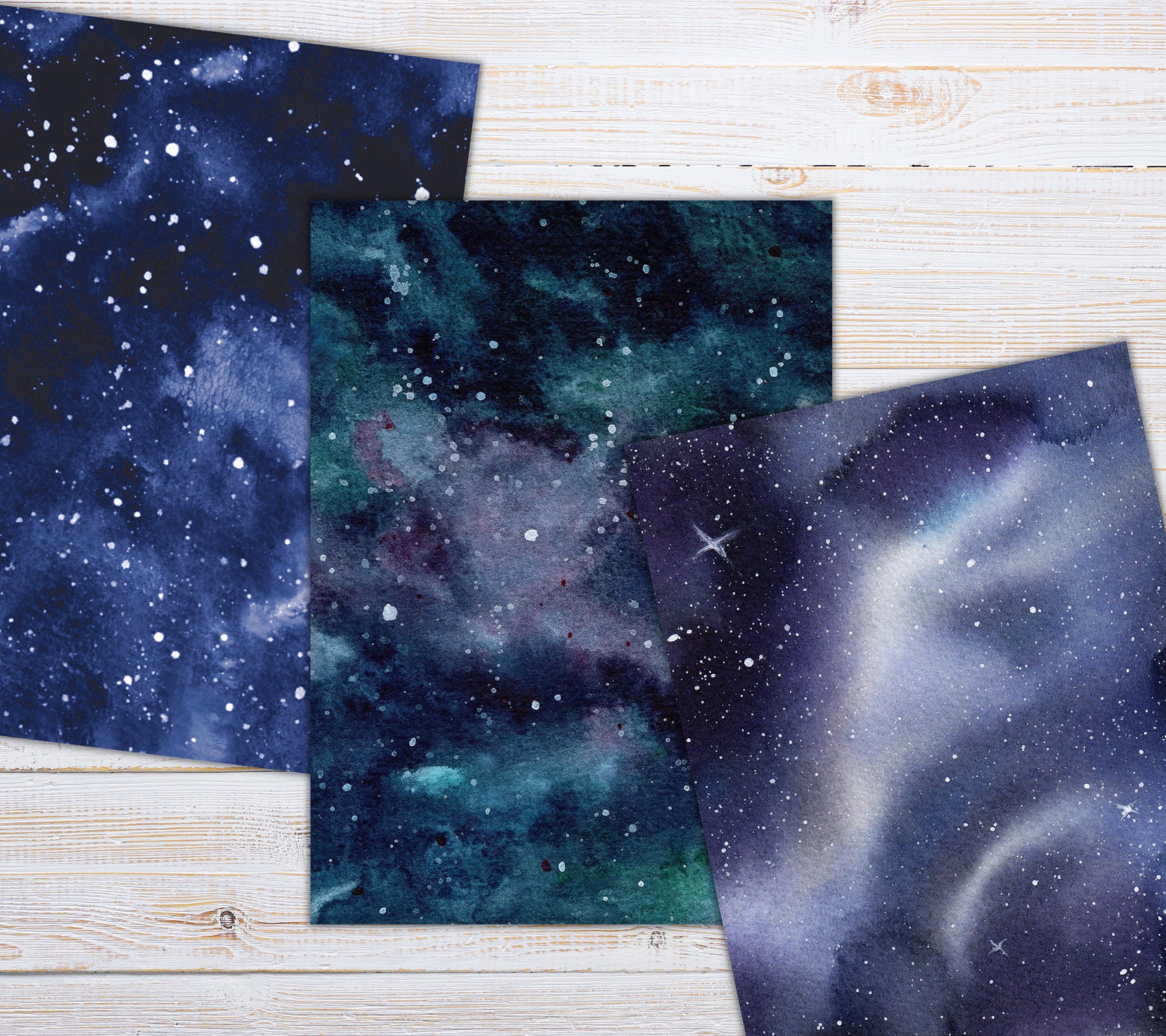 Galaxy Watercolor Digital Paper, Space Pattern, Stardust Background ...