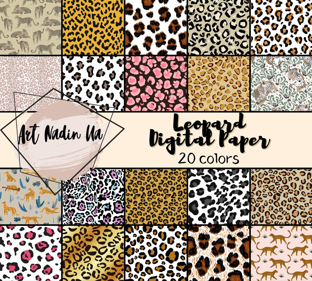 Leopard Digital Paper Design, INSTANT DOWNLOAD for Scrapbooking ...