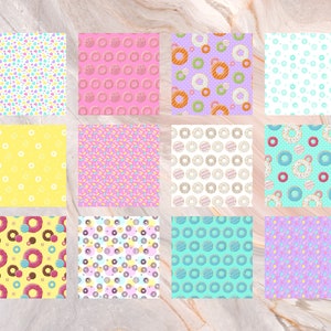 Donut Birthday Digital Background Bundle, Scrapbook Paper Pack, Gift ...