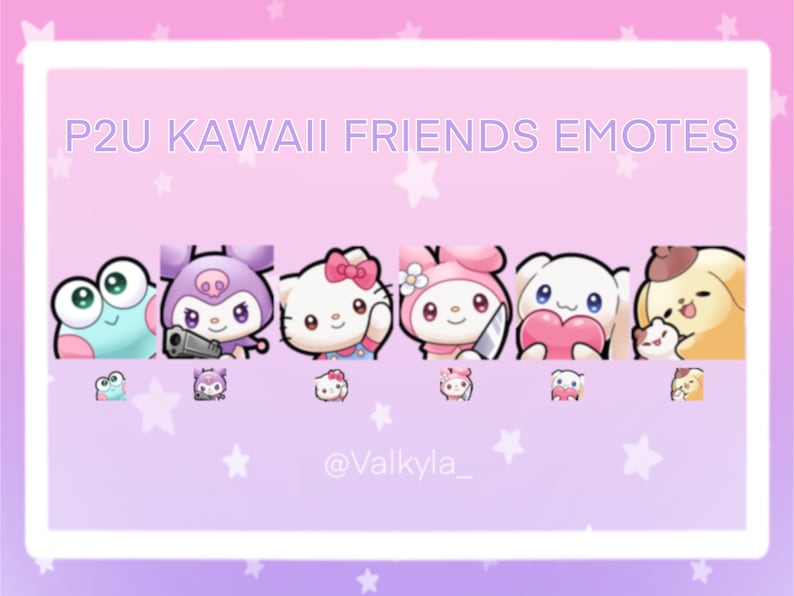 Kawaii Plush Friends Emotes for Twitch Streamers, Discord, Youtube (6x ...