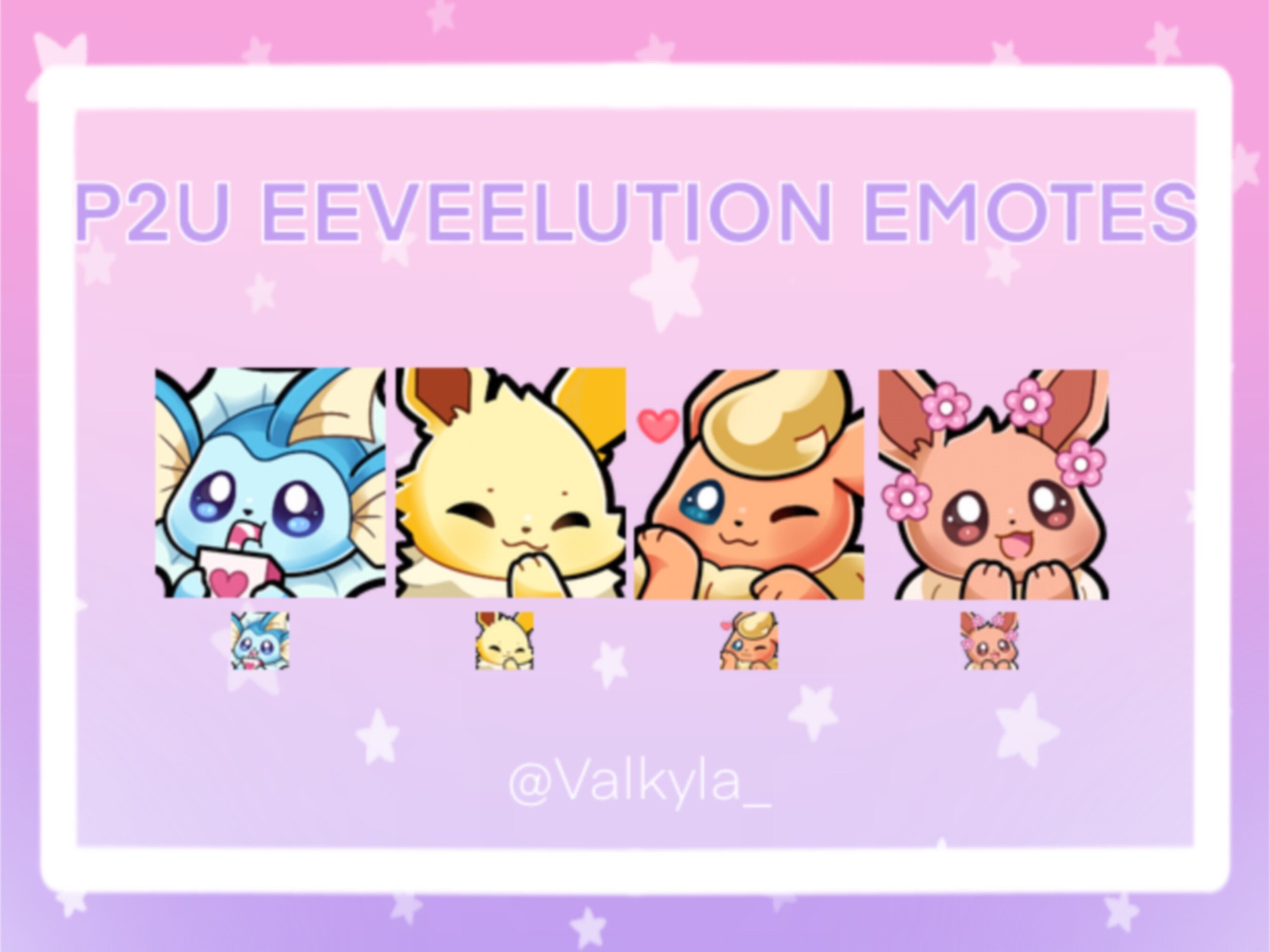 Eeveelution Eevee Emotes for Twitch Streamers, Discord, Youtube 4x Cute ...