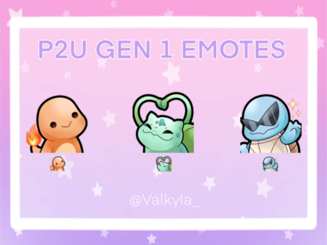 Charmander, Squirtle, and Bulbasaur Starter Emotes for Twitch Streamers ...