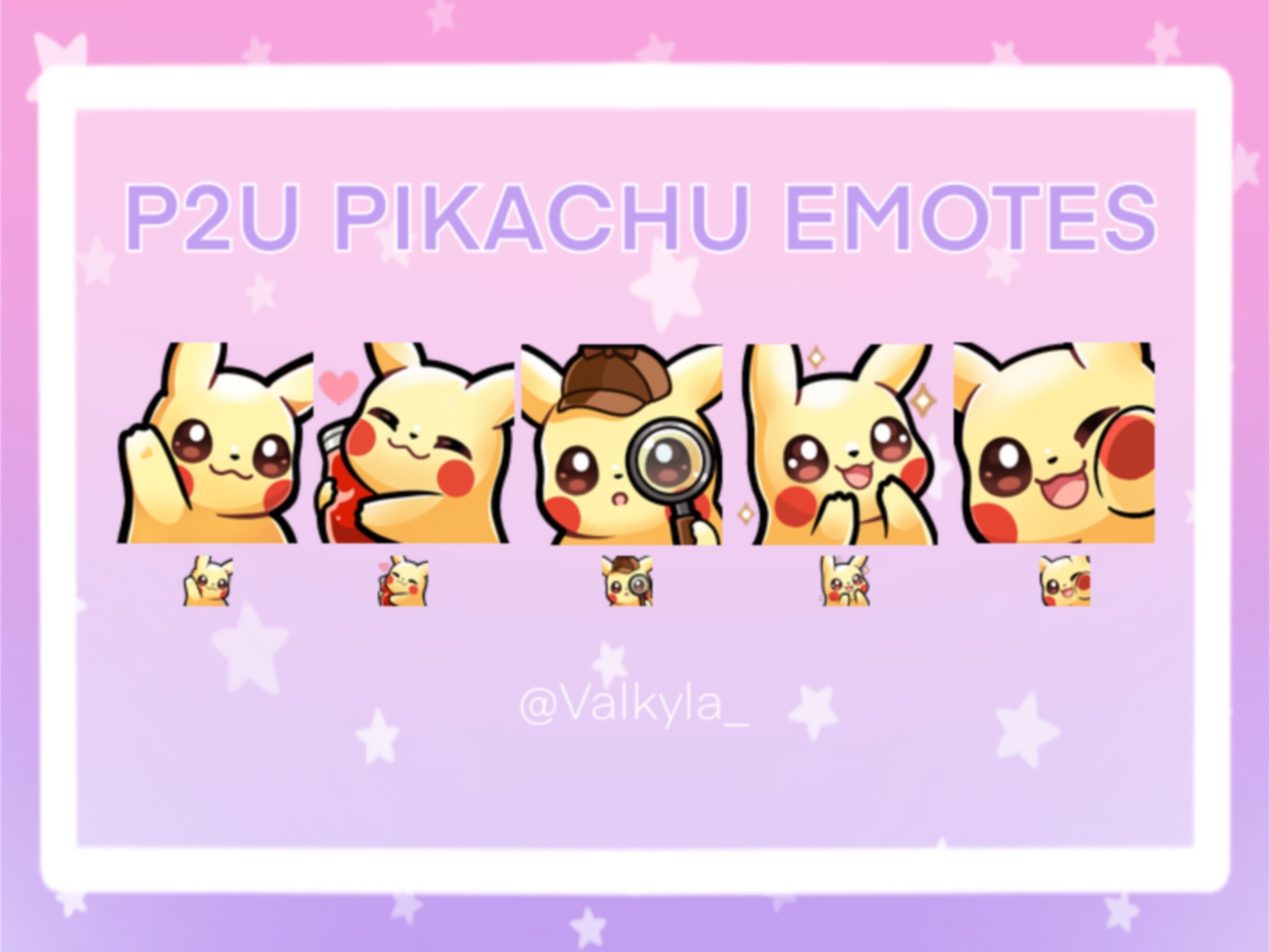Pikachu Emotes for Twitch Streamers, Discord, Youtube 5x Cute/kawaii ...
