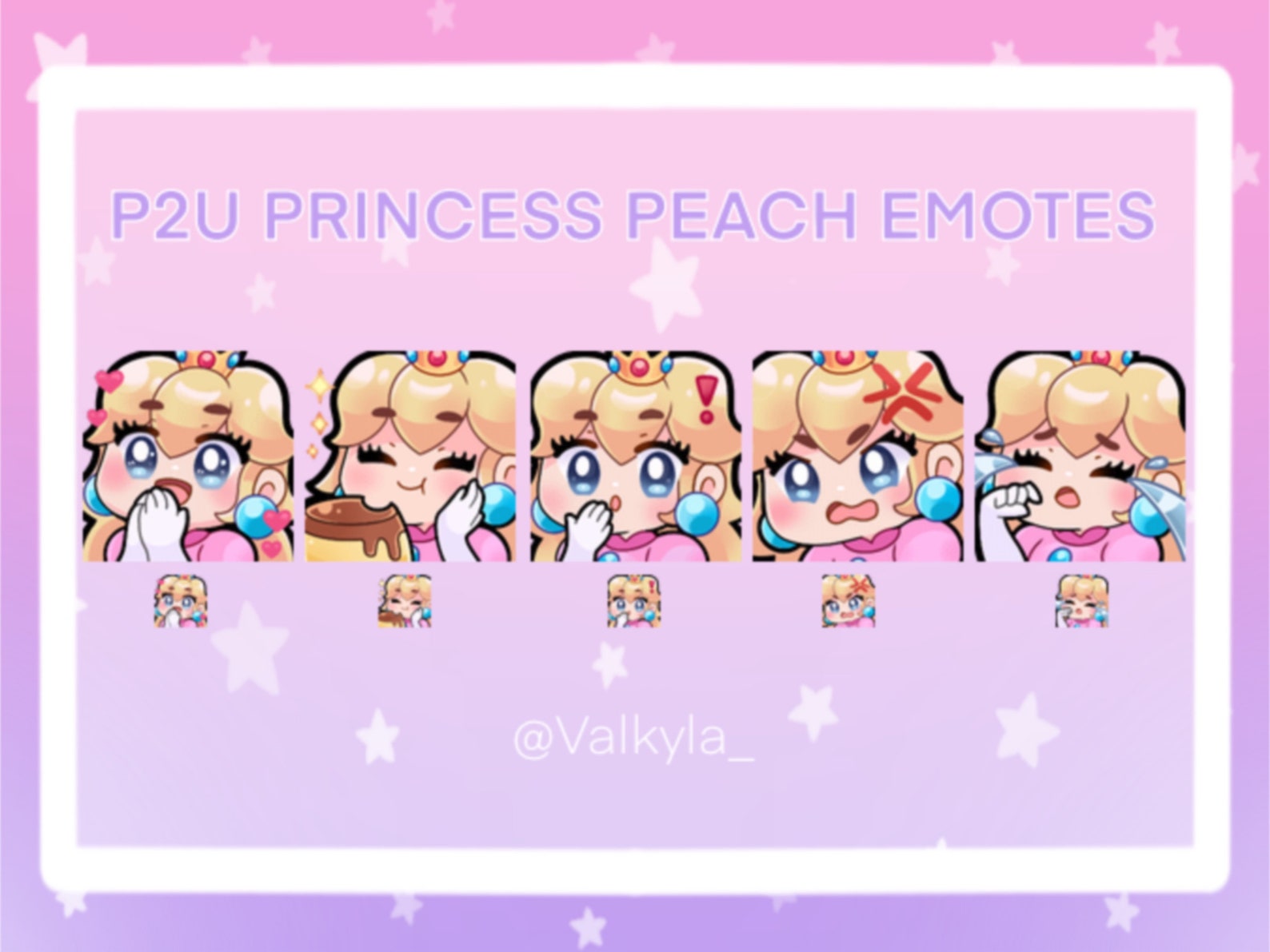 Super Princess Peach Emotes for Twitch Streamers, Discord, Kick ...