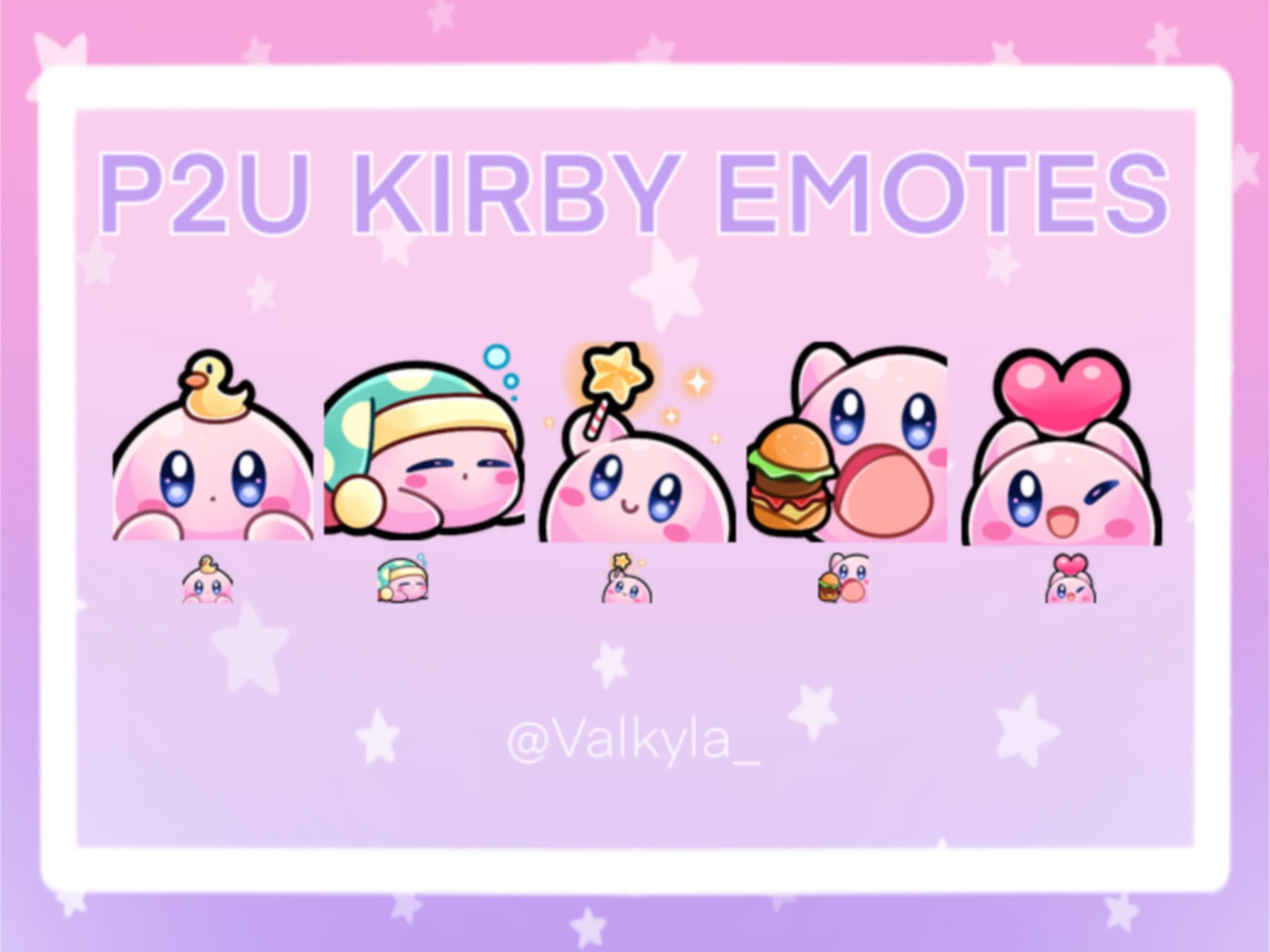 Kirby Emotes for Twitch Streamers, Discord, Youtube (5x Cute/kawaii ...