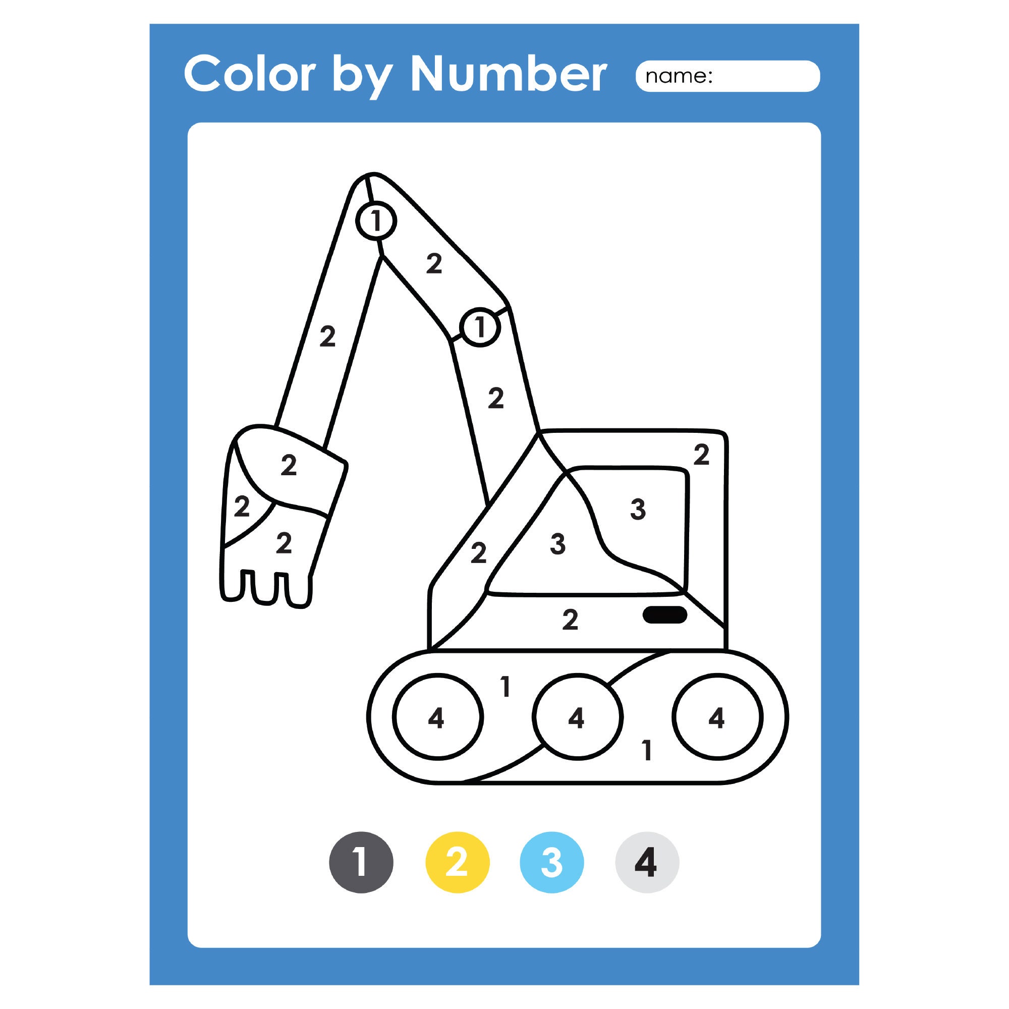 Vehicles Color by Number , Color by Number, Activity for Kids, Coloring ...