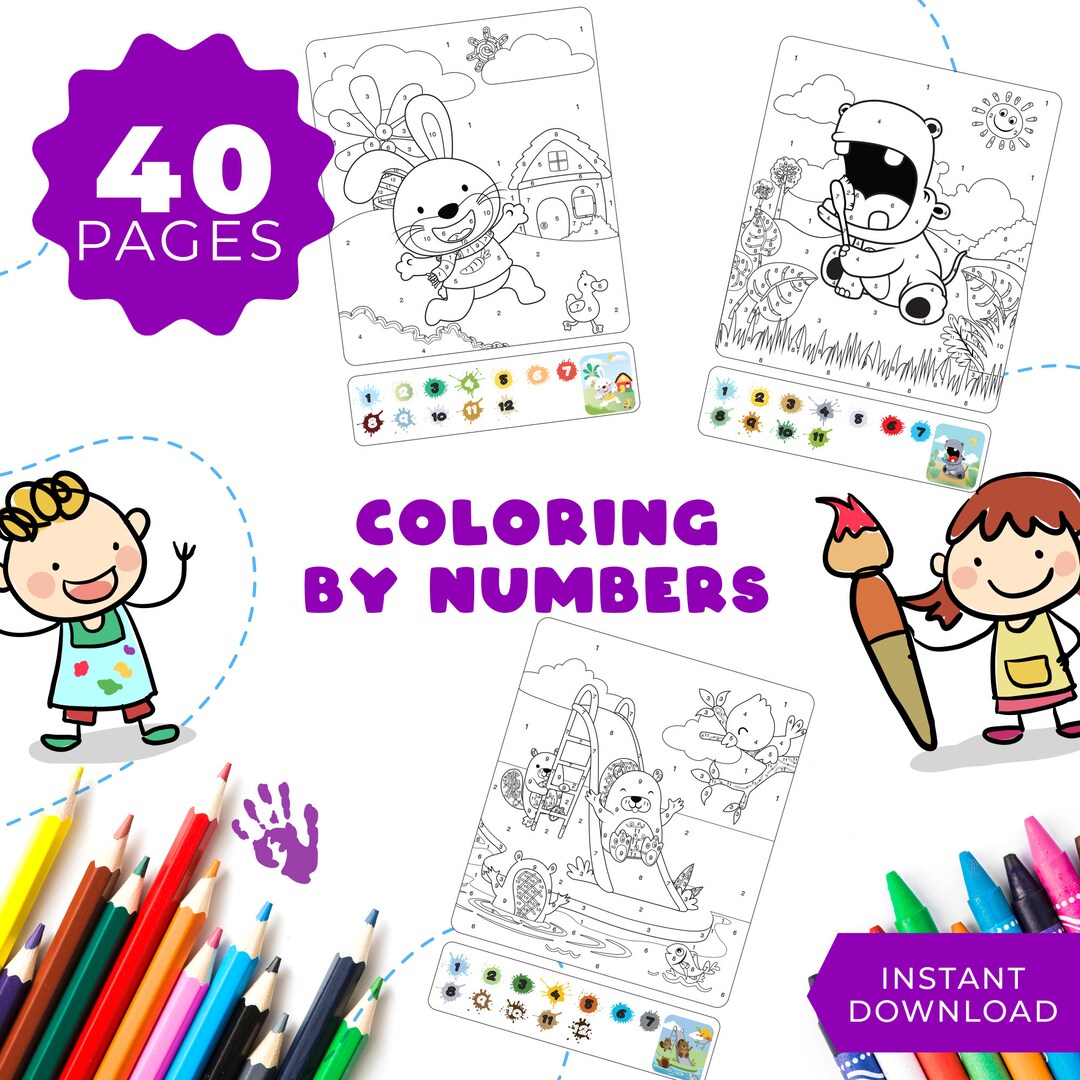 Coloring by Number, Activity for Kids, Coloring Guide for Kids , Fun ...