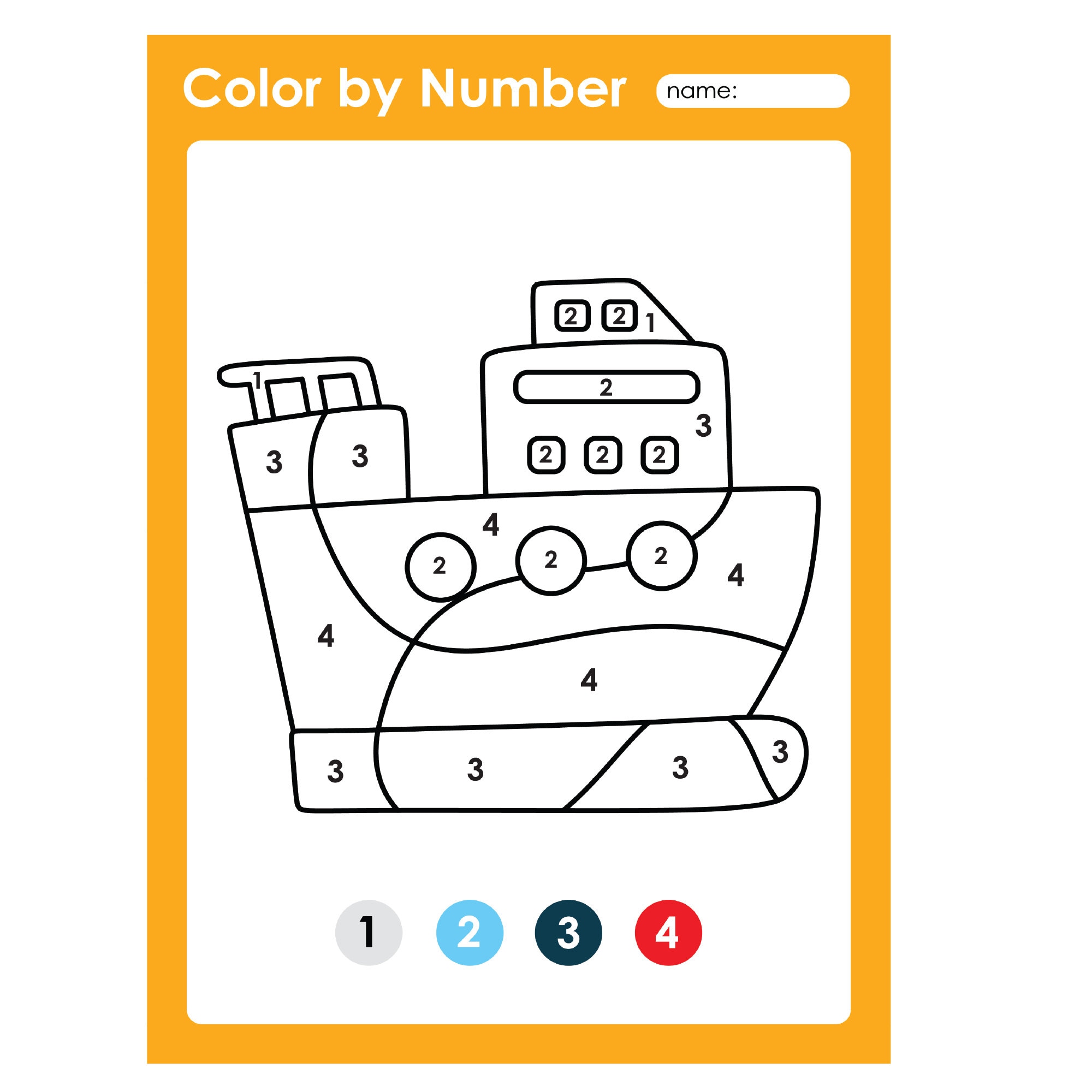 Vehicles Color by Number , Color by Number, Activity for Kids, Coloring ...