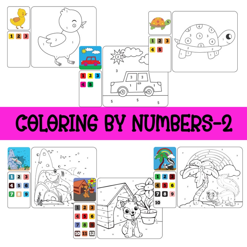 Coloring by Number-2, Activity for Kids, Coloring Guide for Kids , Fun ...