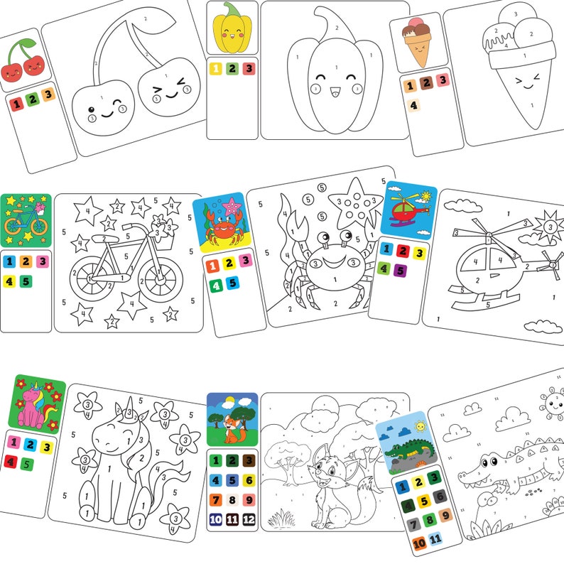 Coloring by Number-2, Activity for Kids, Coloring Guide for Kids , Fun ...
