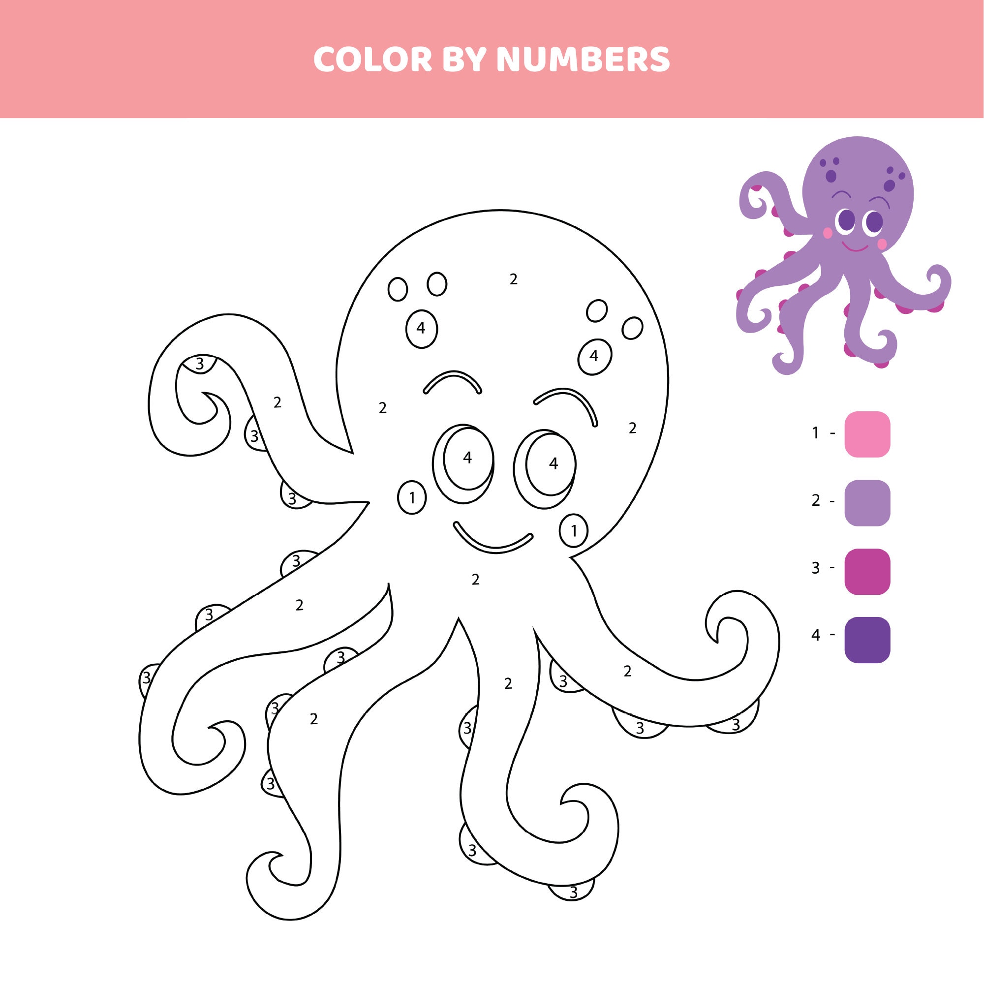 Animals Color by Number , Color by Number, Activity for Kids, Coloring ...